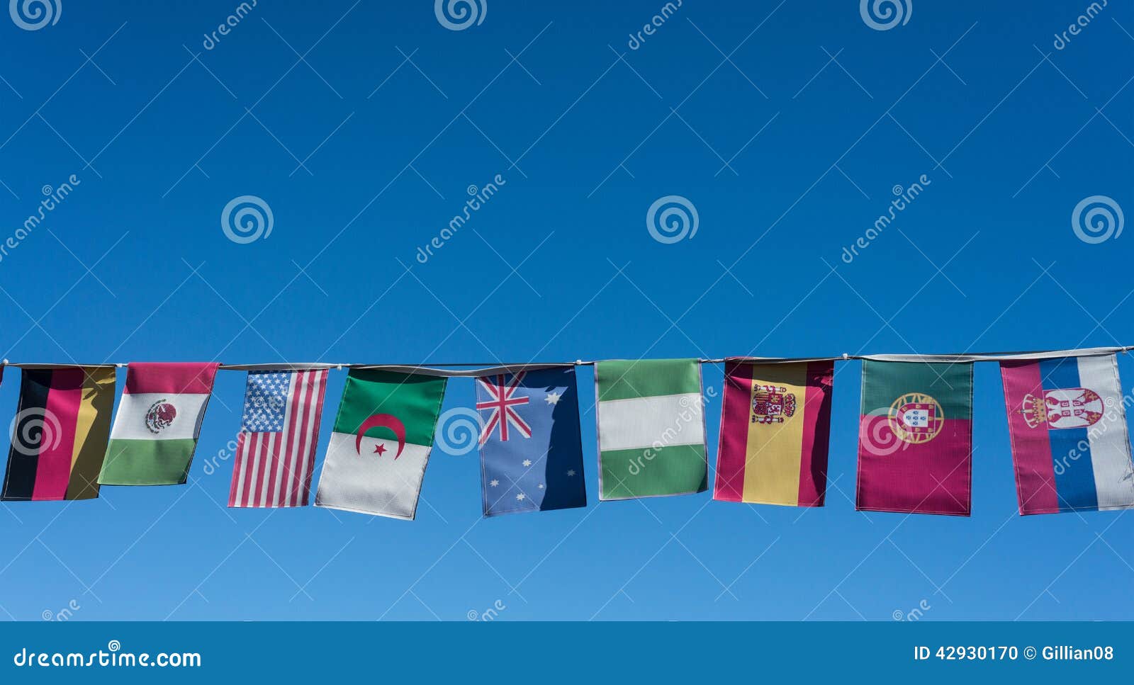 Flags of the World on a Banner Stock Photo - Image of australia, color ...