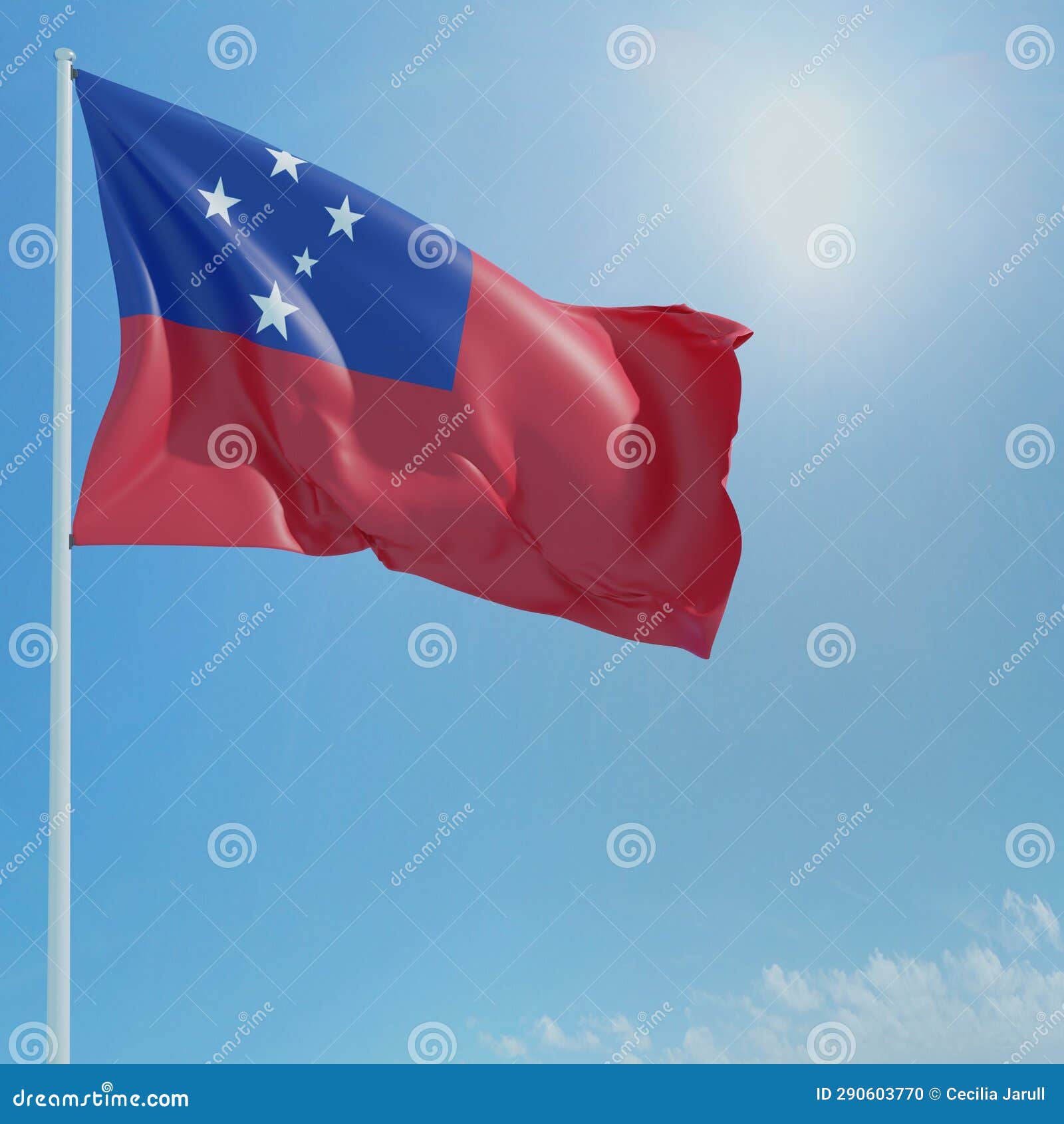 Flags of the World, with Blue Sky Stock Illustration - Illustration of ...