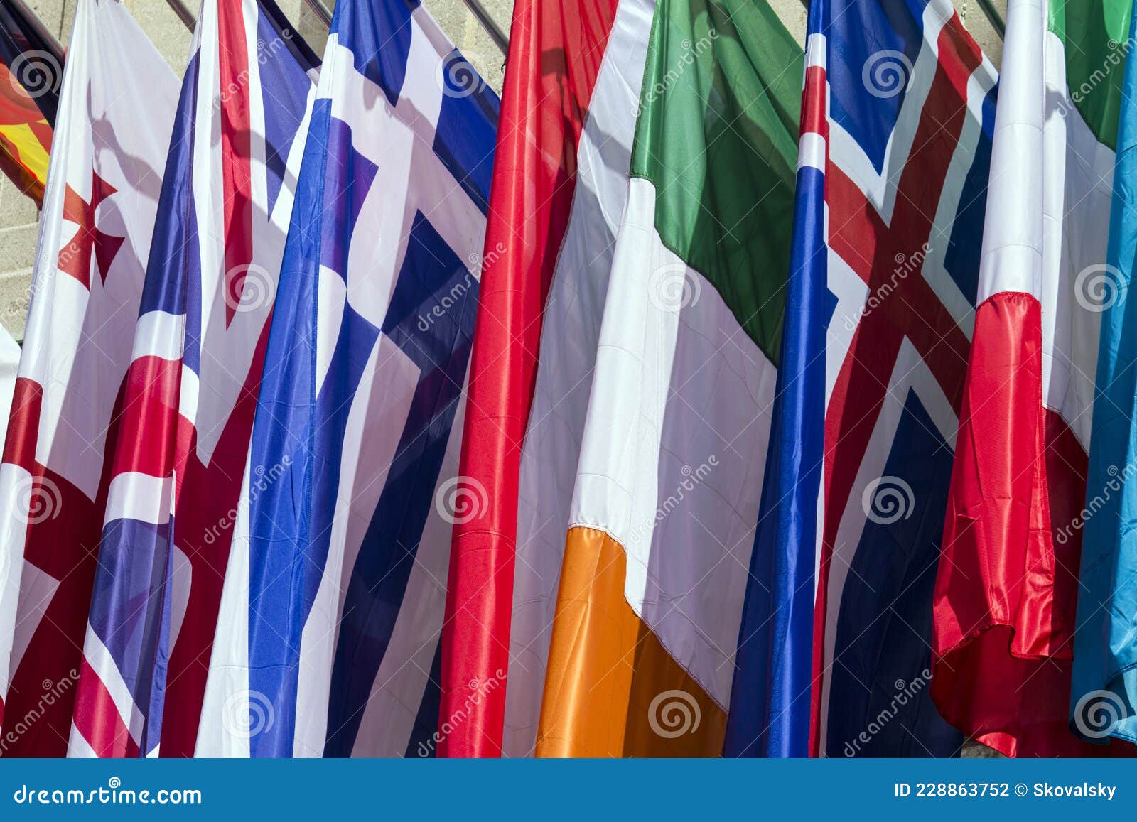Flags of the World on a Building in Austria Stock Photo - Image of ...