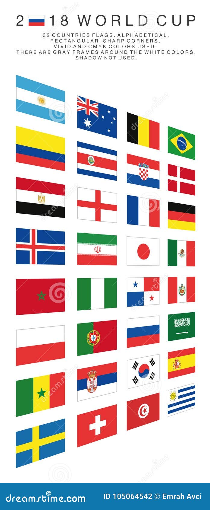 Rectangular Flags of 2018 World Cup Countries Editorial Photography ...