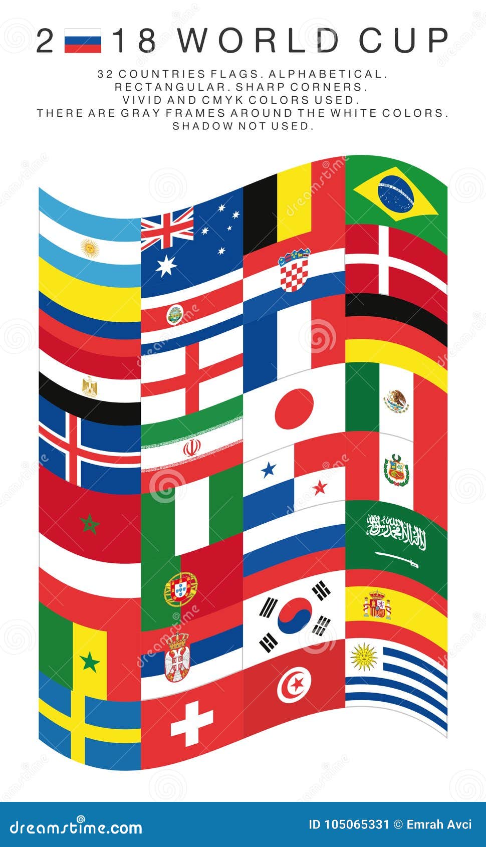 Rectangular Flags of 2018 World Cup Countries Editorial Photo ...