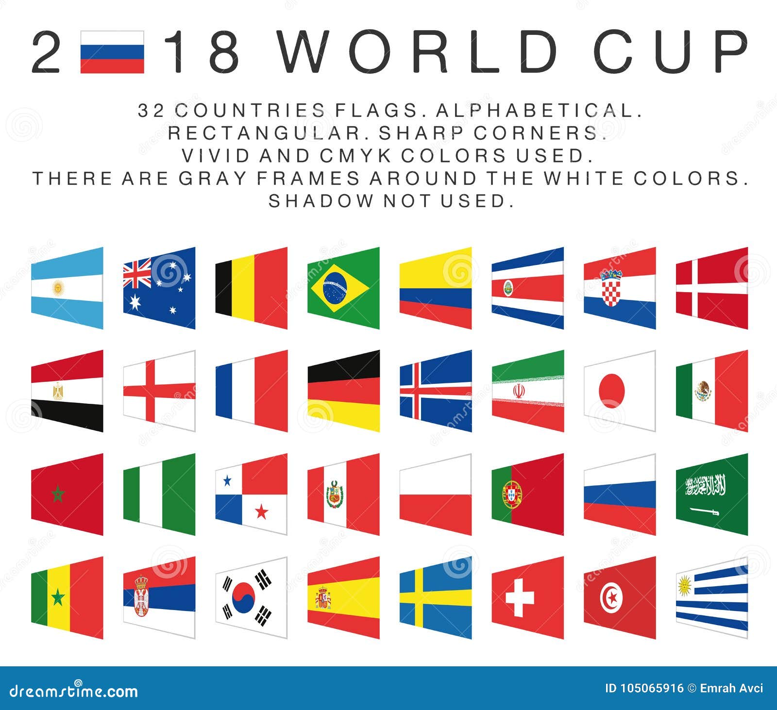 Rectangular Flags of 2018 World Cup Countries Editorial Photo ...