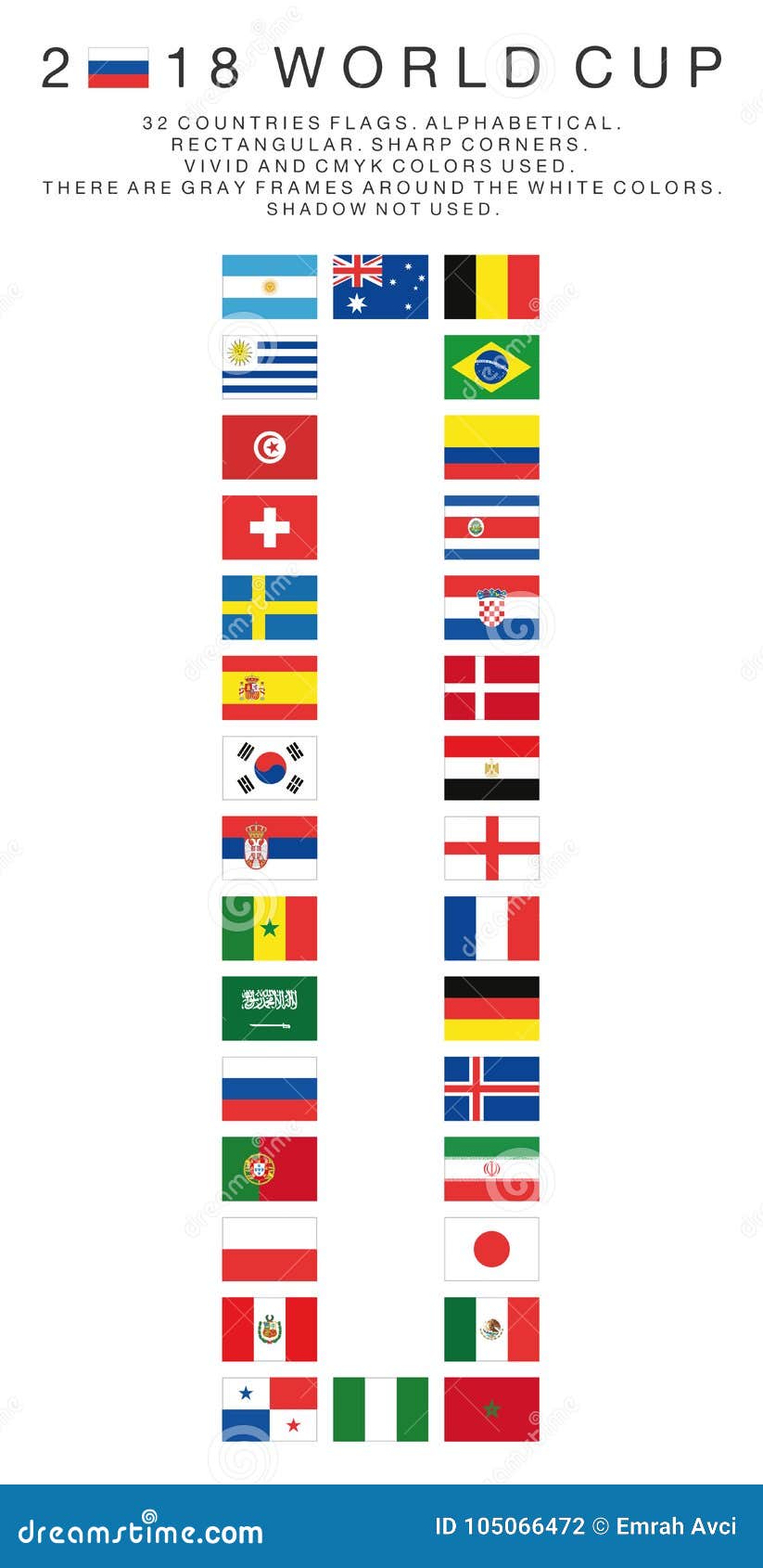 Rectangular Flags of 2018 World Cup Countries Editorial Photography ...