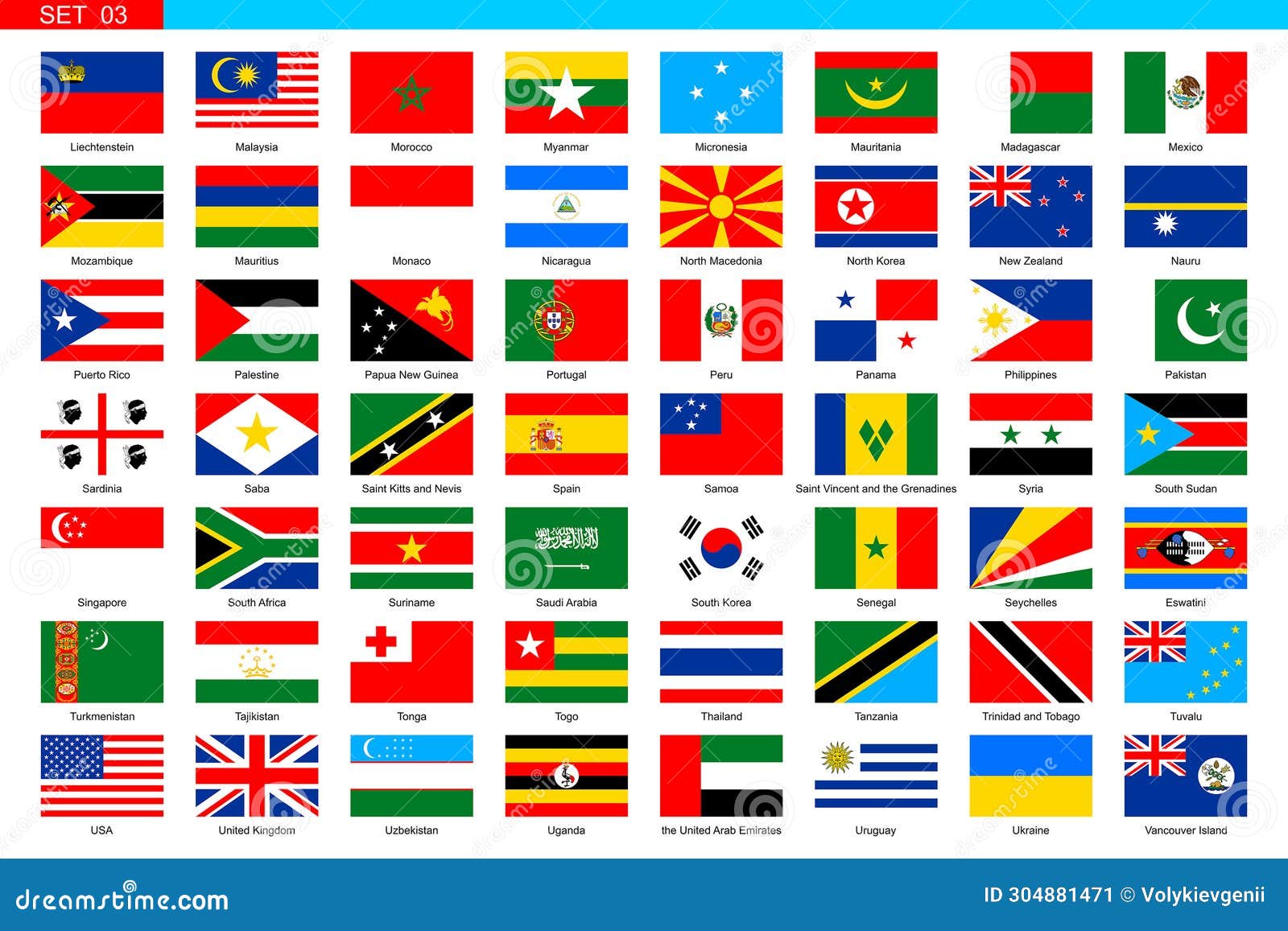Flags of the world stock vector. Illustration of complete - 304881471