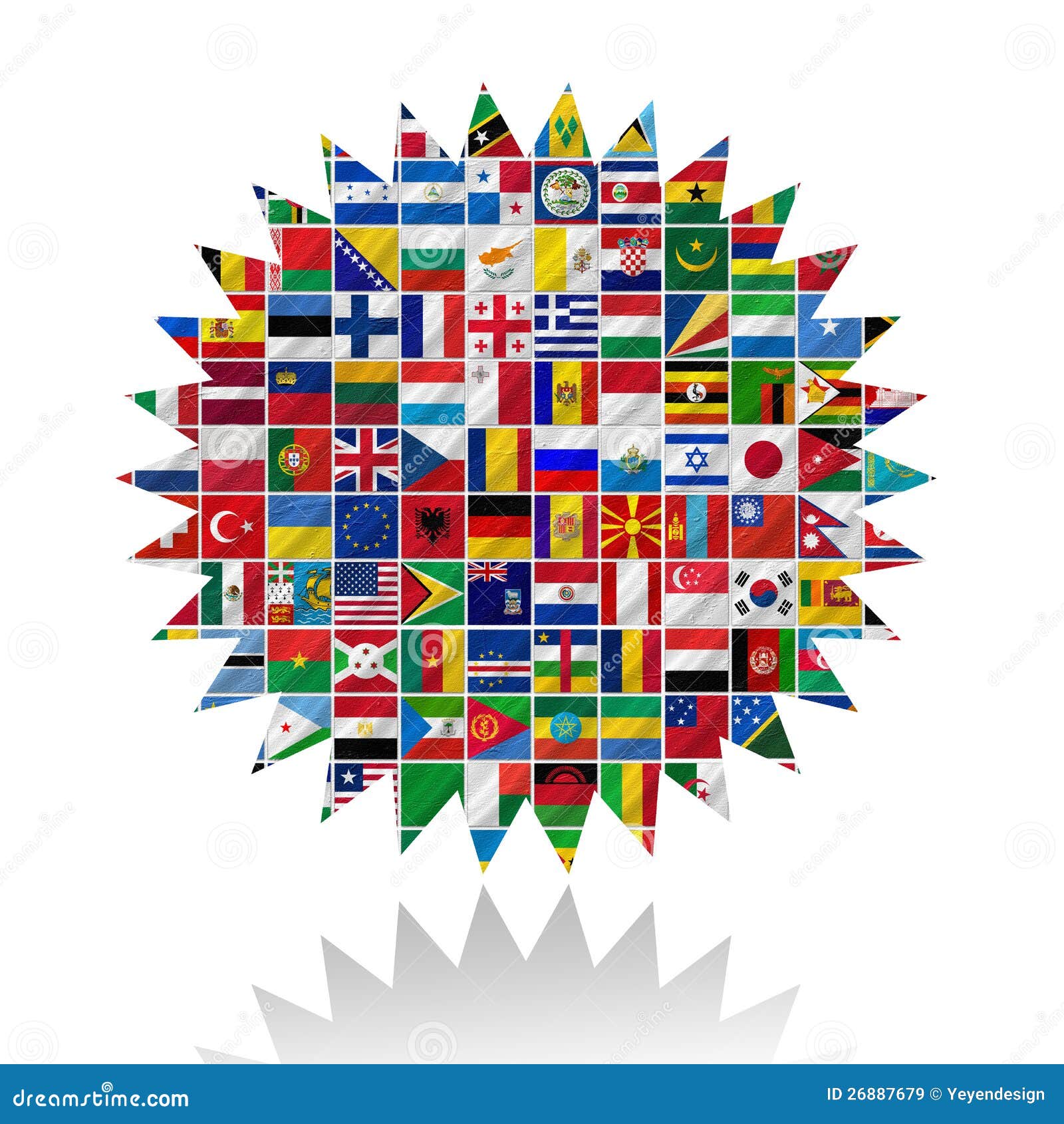 Flags of the World with Icon Set Stock Illustration - Illustration of ...