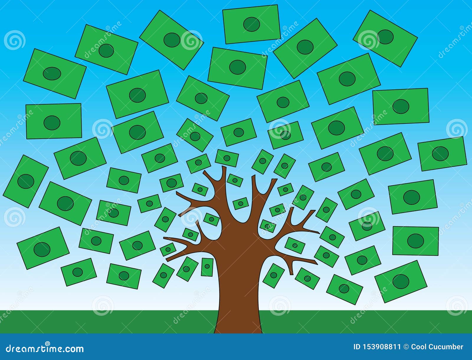 Money Does Grow on Trees Funny Vector Illustration Stock Vector ...