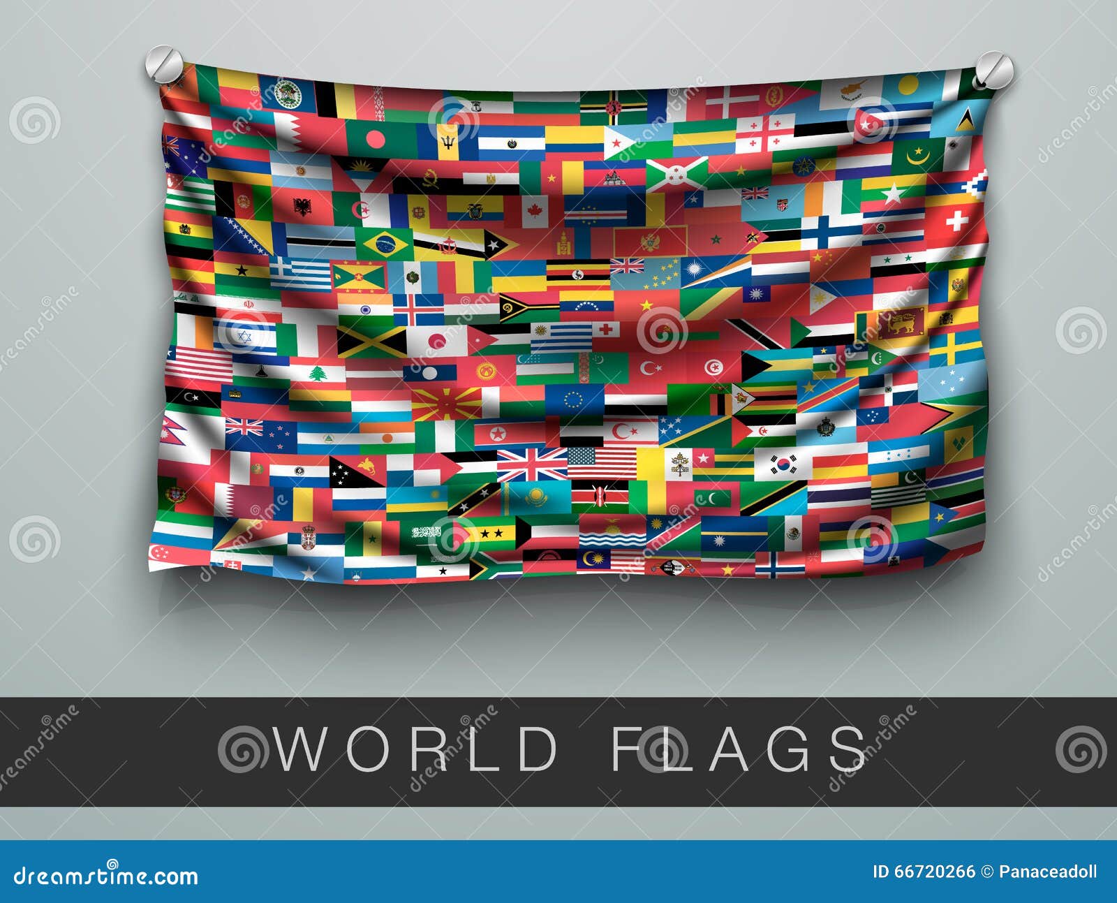 Flags of the World in One Flag with Shadow Stock Vector - Illustration ...