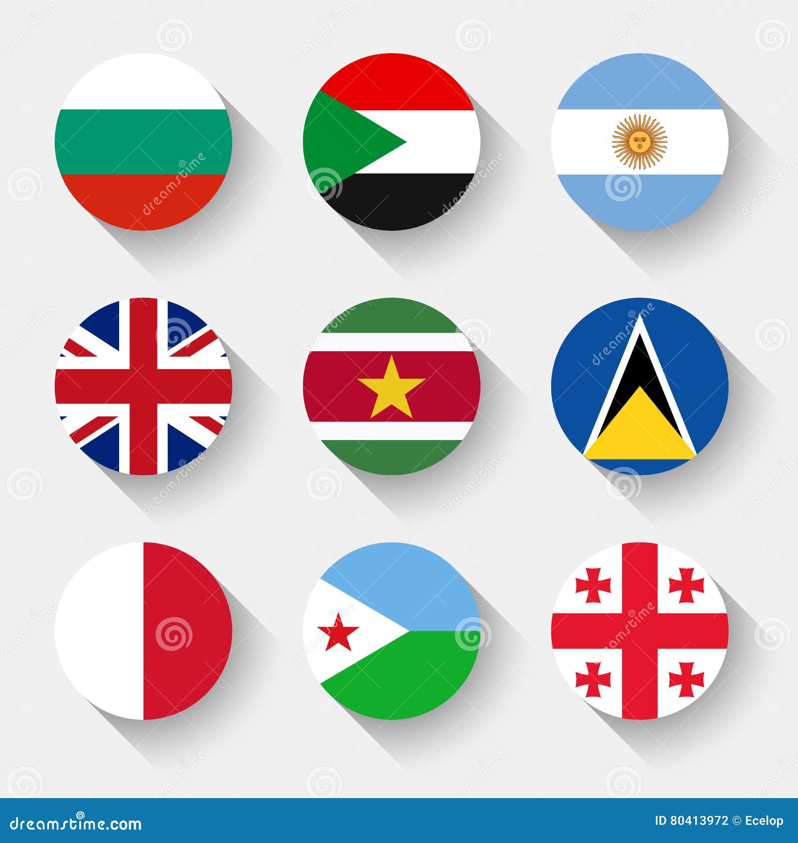 Flags of the World, Round Buttons Stock Vector - Illustration of ...