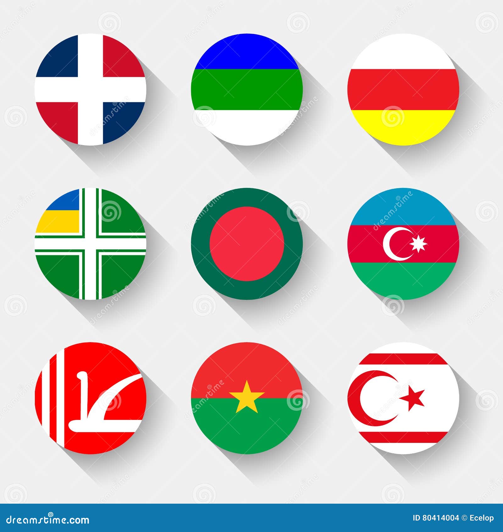 Flags of the World, Round Buttons Stock Vector - Illustration of atlas ...