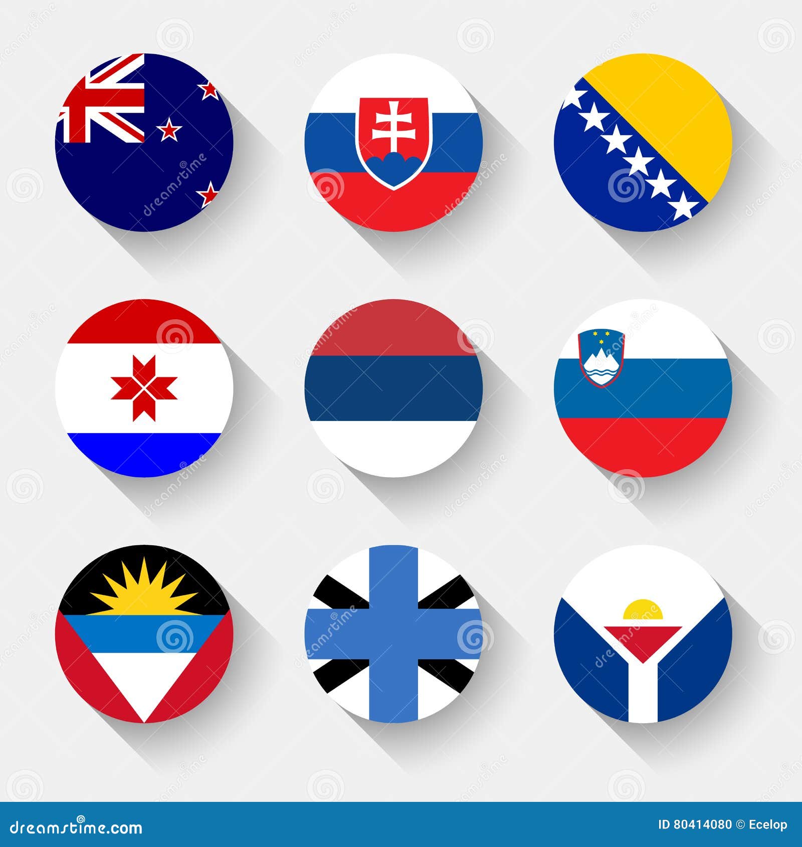 Flags of the World, Round Buttons Stock Vector - Illustration of ...