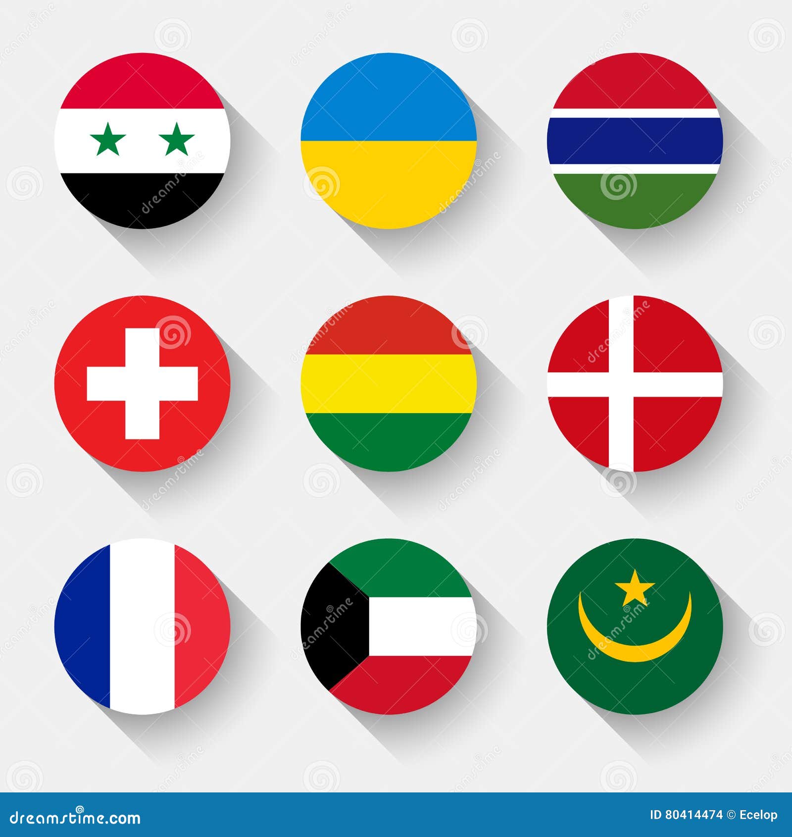 Flags of the World, Round Buttons Stock Vector - Illustration of ...