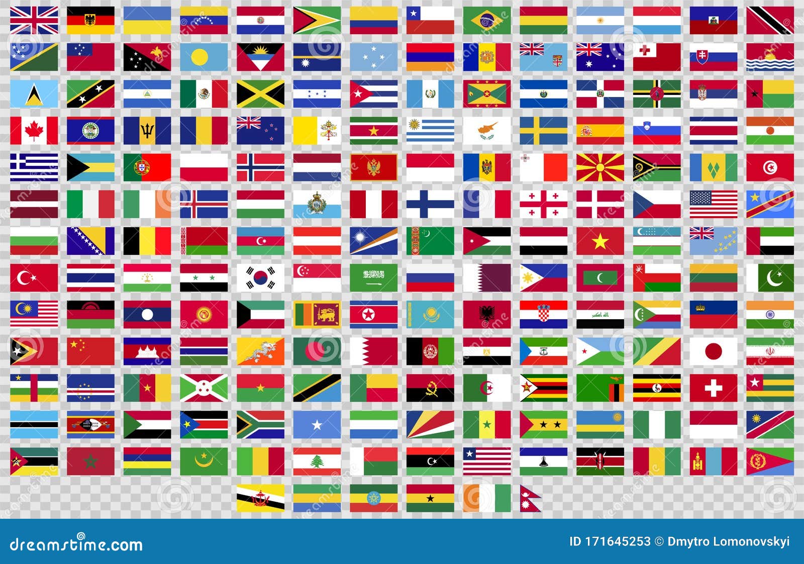 Flags of the World in Vector Format Stock Vector - Illustration of ...