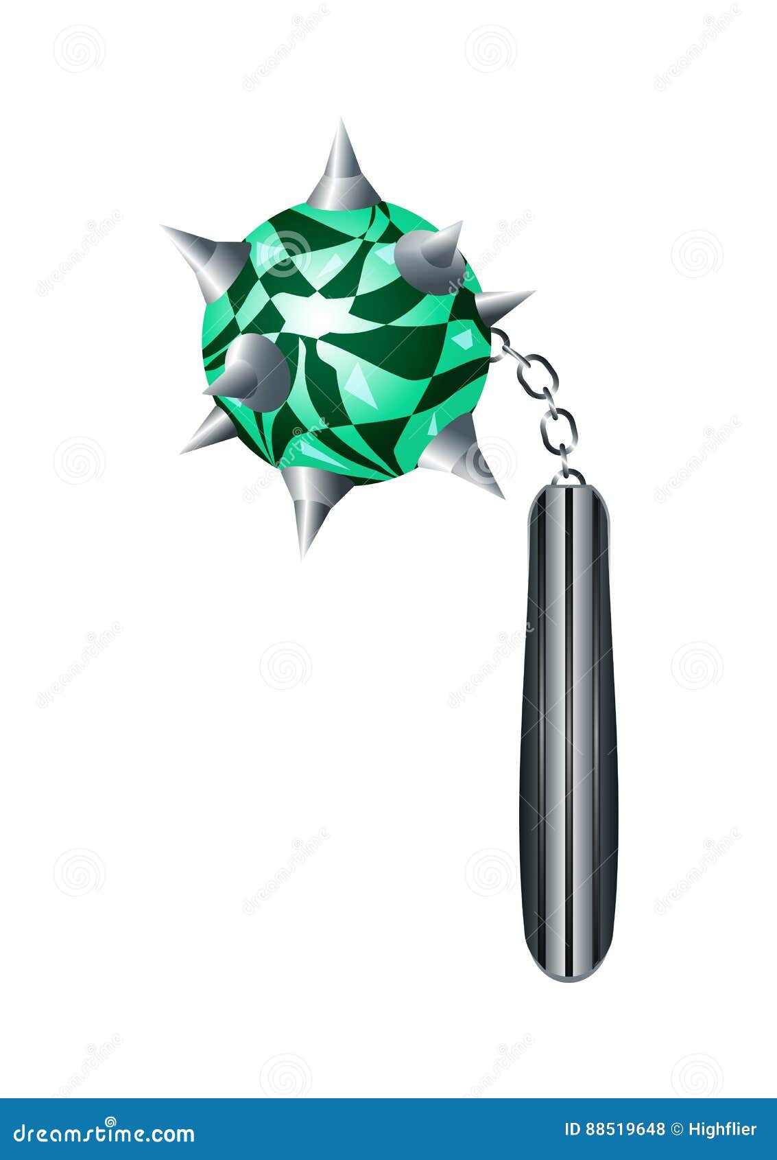 Flail Weapon Icon Silhouette Illustration. Medieval Vector Graphic ... Flail Weapon Icon Silhouette Illustration. Medieval Vector Graphic ...