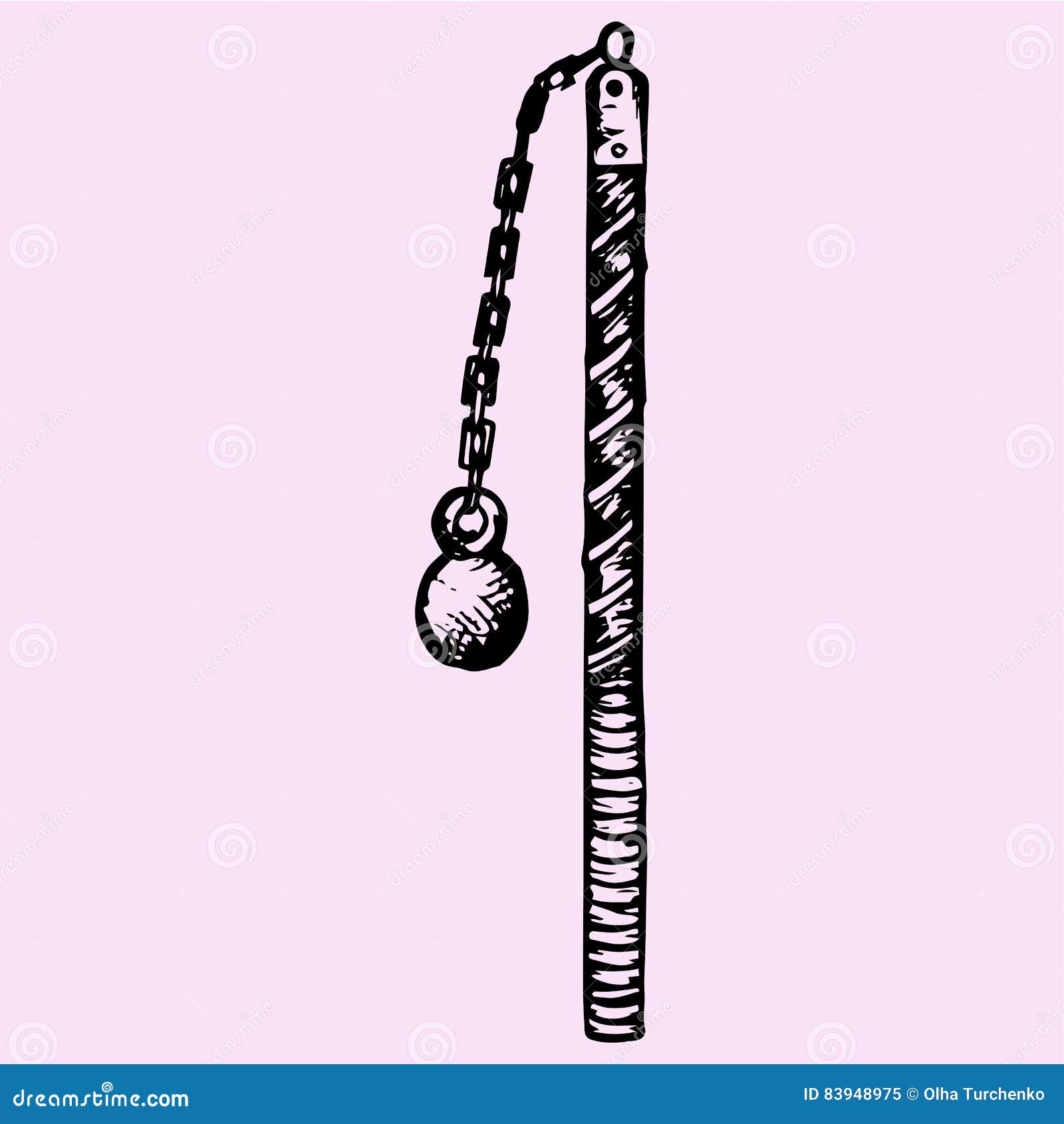 Flail Weapon Icon Silhouette Illustration. Medieval Vector Graphic ...