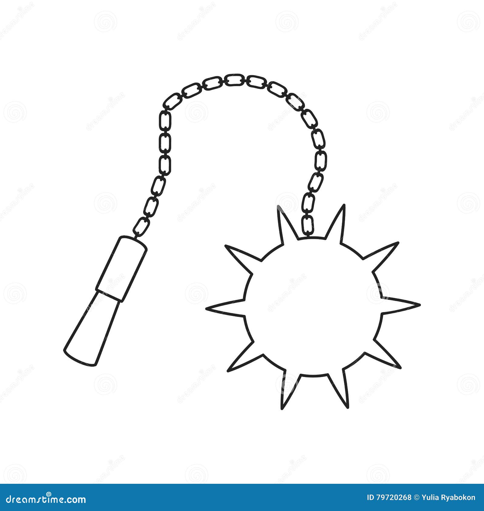 Flail Weapon Icon Silhouette Illustration. Medieval Vector Graphic ...