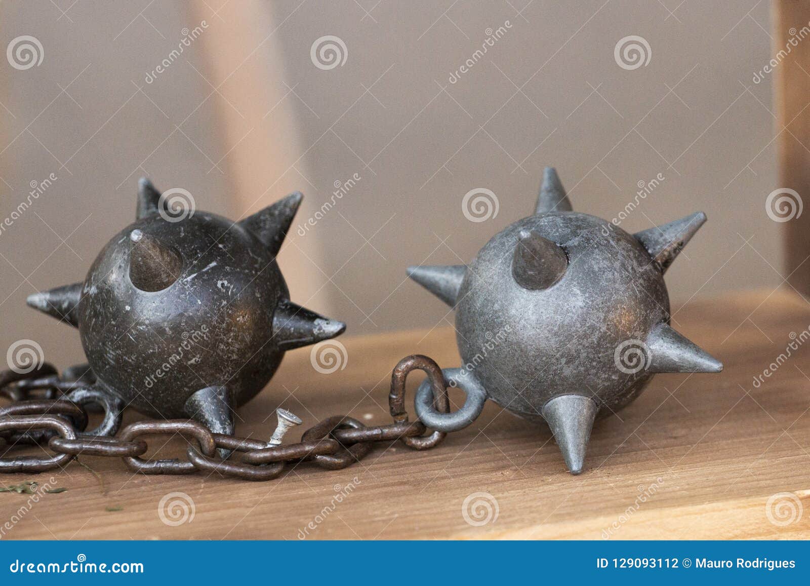 Flail with spiked balls stock photo. Image of ball, vintage - 129093112