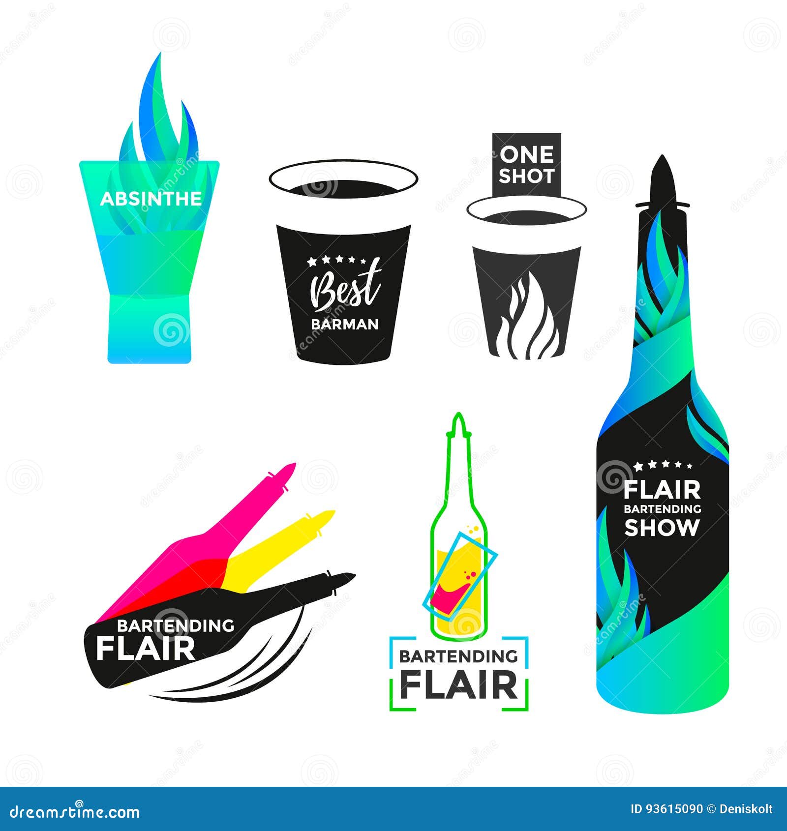 Flair bartending icon stock vector. Illustration of mixologist - 93615090