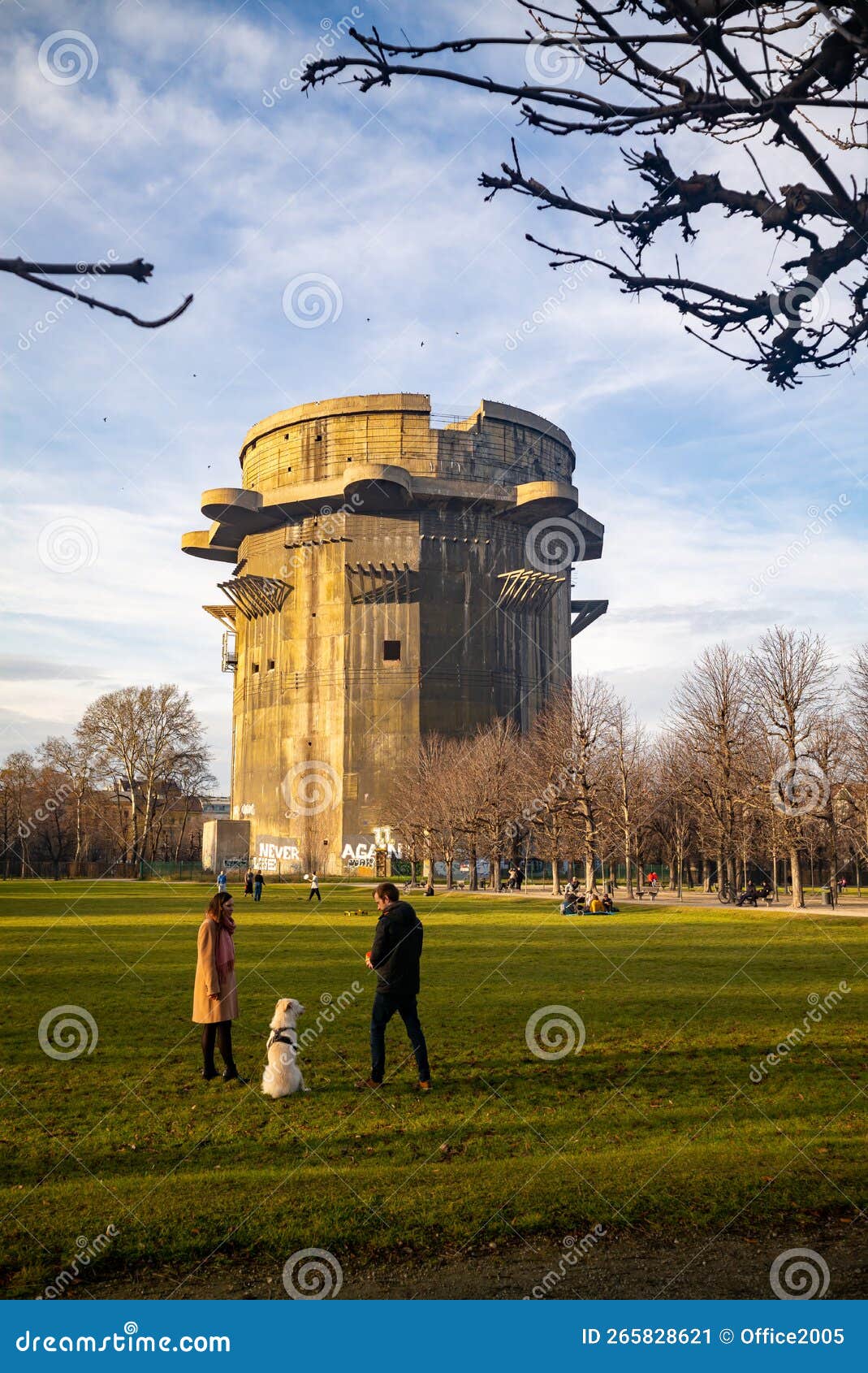 Flak-bunker in the Park Augarten Editorial Photo - Image of flak ...