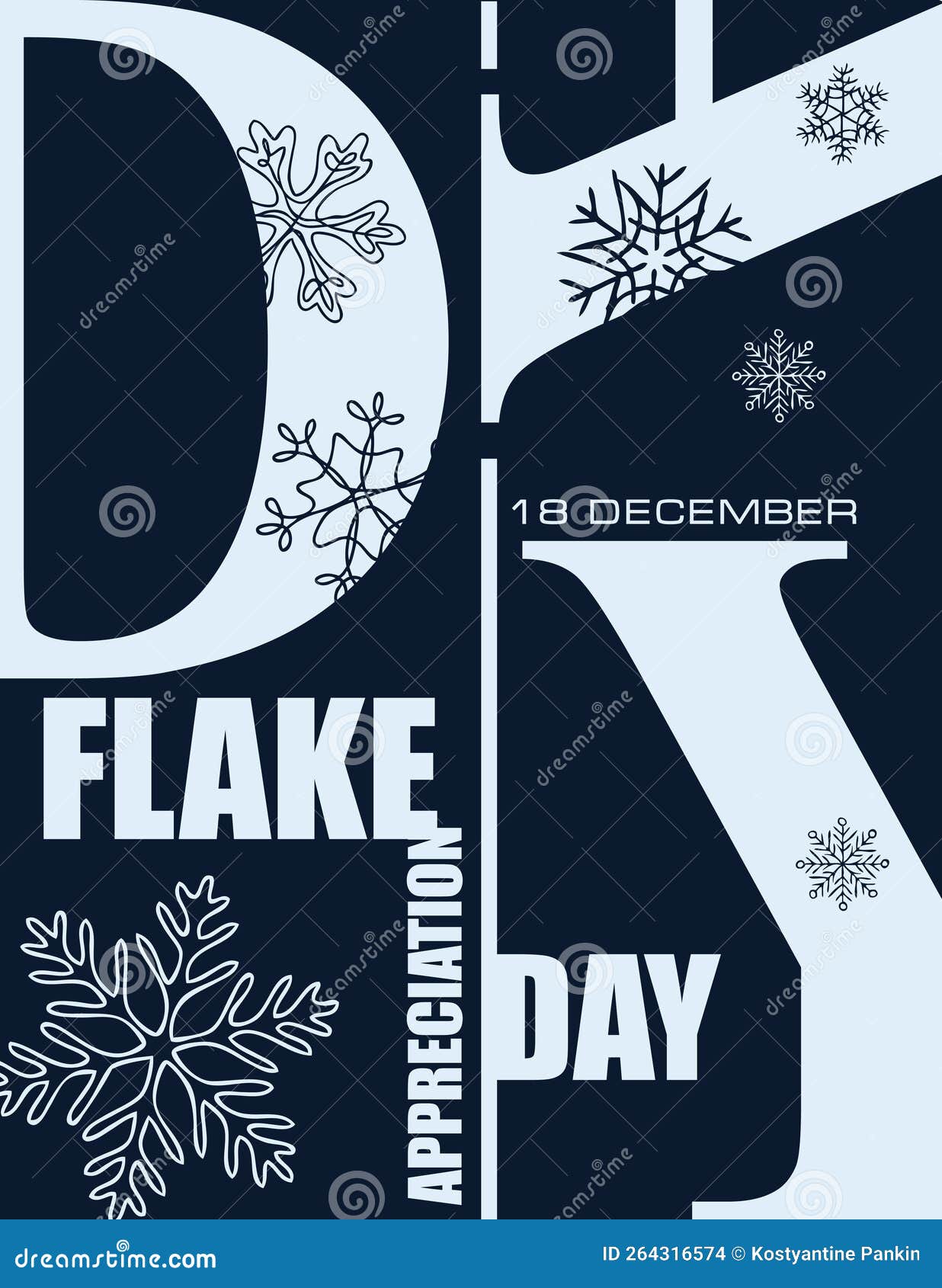 Flake Appreciation Day stock vector. Illustration of quote - 264316574