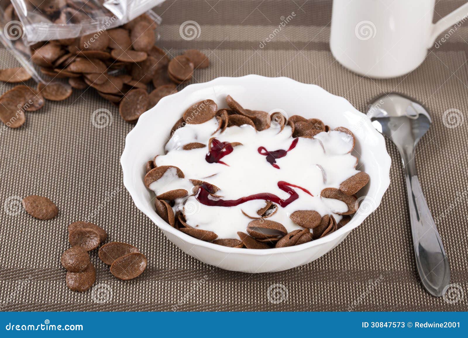 Flakes in Bowl with Funny Face Stock Image - Image of musli, corn: 30847573