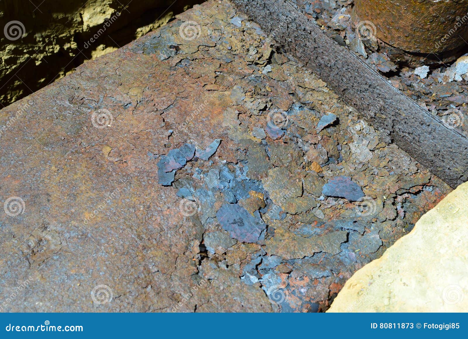 Flakes of Rust on a Sheet of Rusty Iron. Background of Rust Stock Image ...