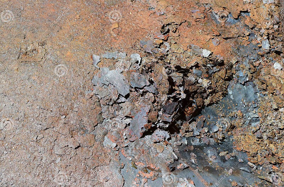 Flakes of Rust on a Sheet of Rusty Iron. Background of Rust Stock Image ...