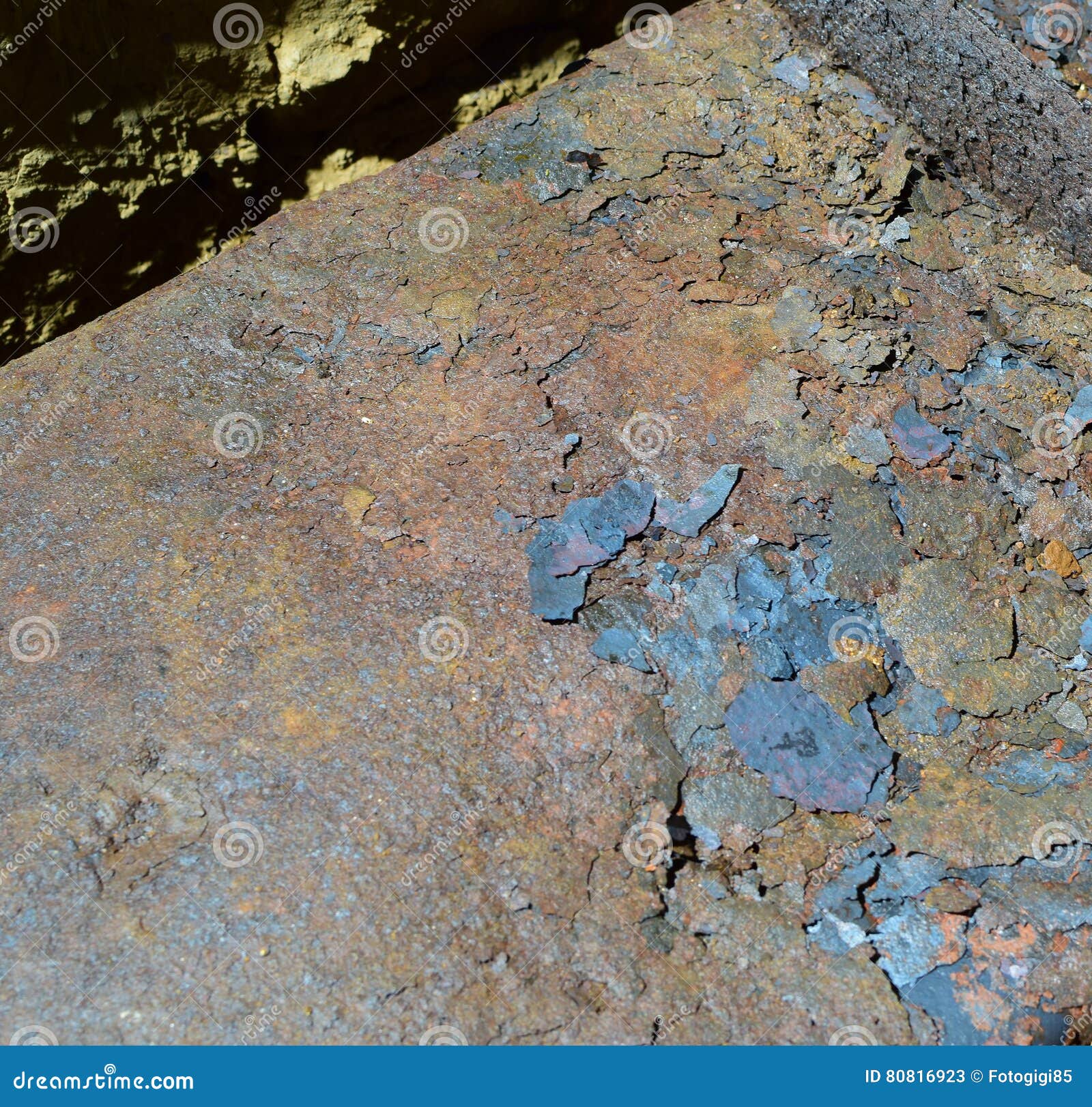 Flakes of Rust on a Sheet of Rusty Iron. Background of Rust Stock Image ...