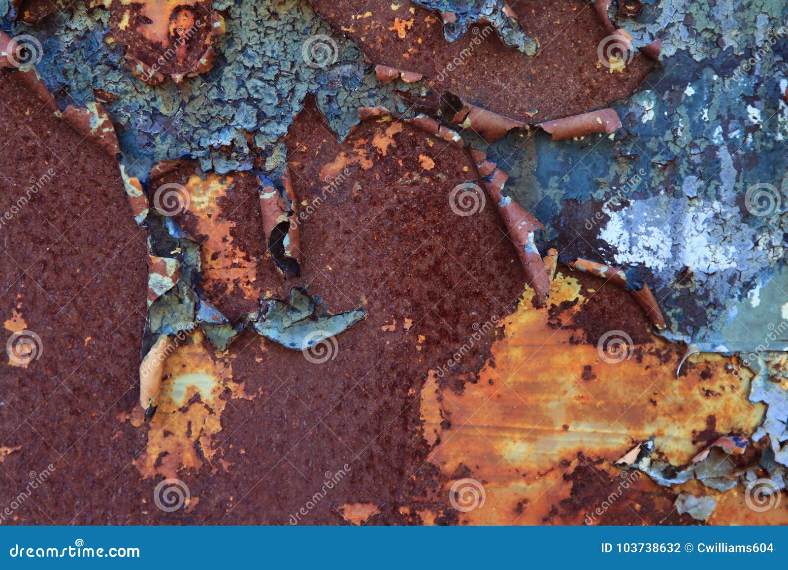 Flaking Blue Rust stock photo. Image of paint, blue - 103738632
