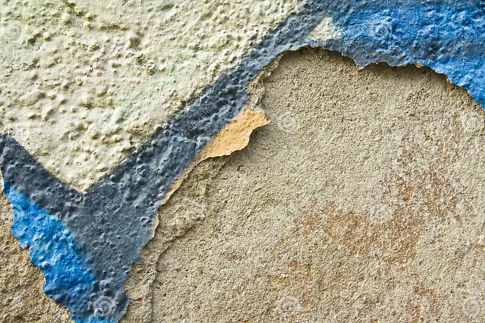 Flaking Coloured Plastering Stock Photo - Image of cement, wall: 18358954