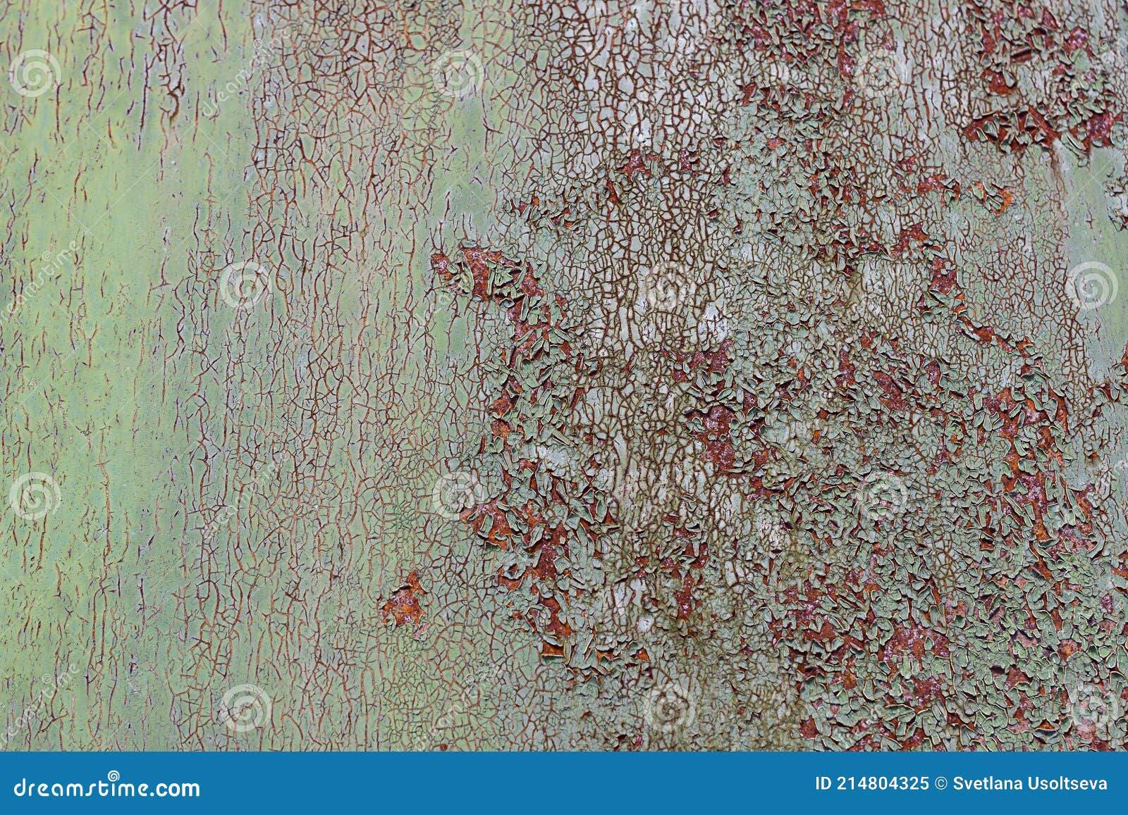 Flaking Green Paint on a Metal Surface As a Background. Corrosion Metal ...