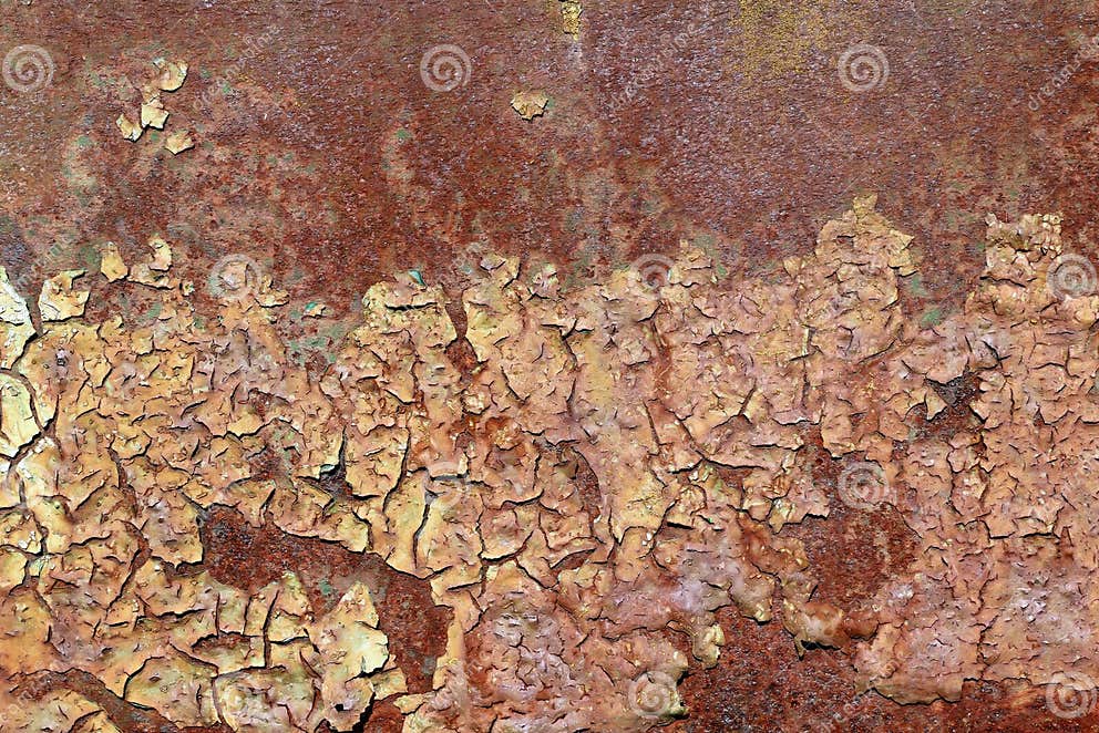Flaking Paint from the Rusty Metal Surface Stock Photo - Image of scale ...