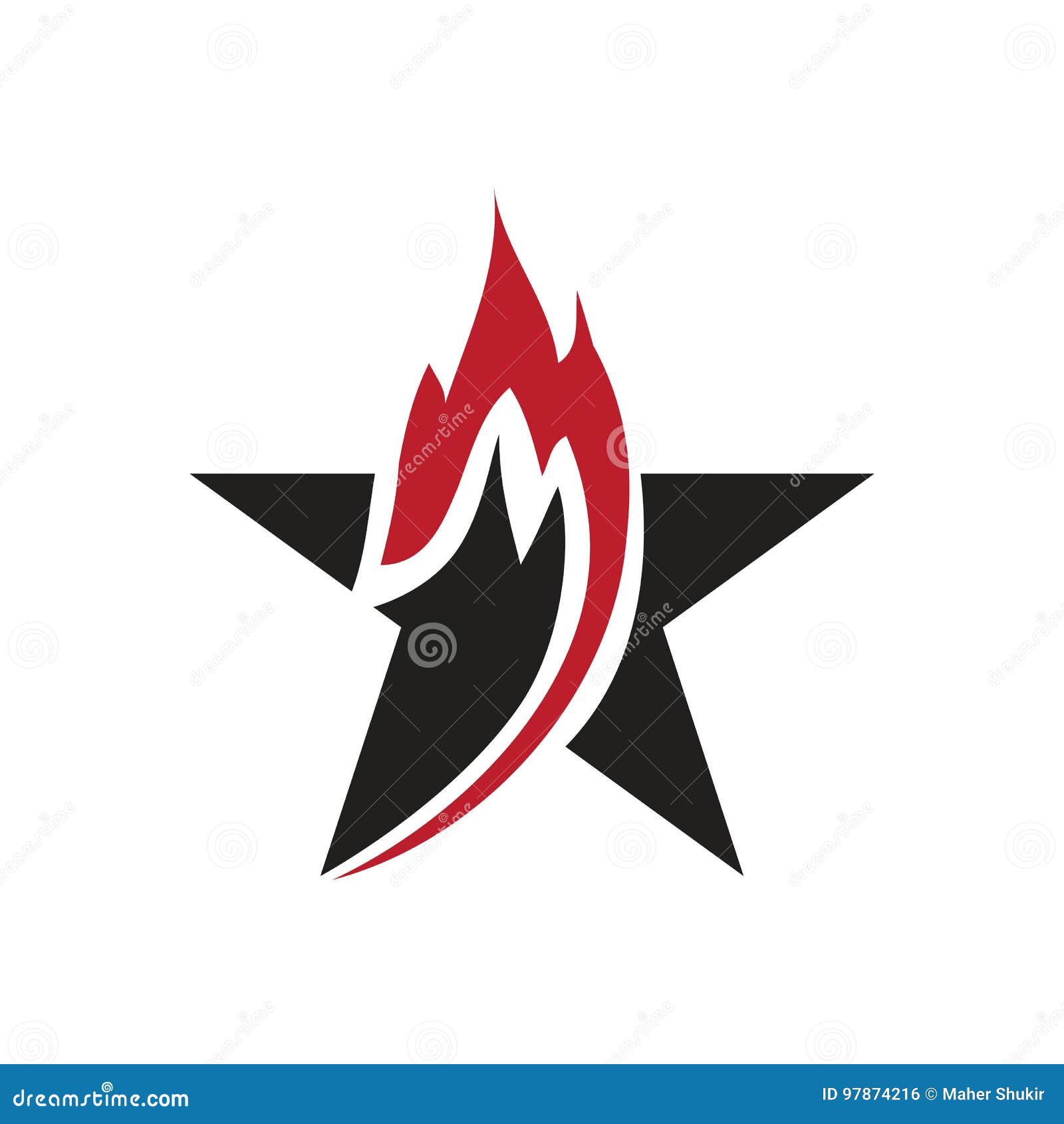 Flam star logo stock vector. Illustration of black, bold - 97874216