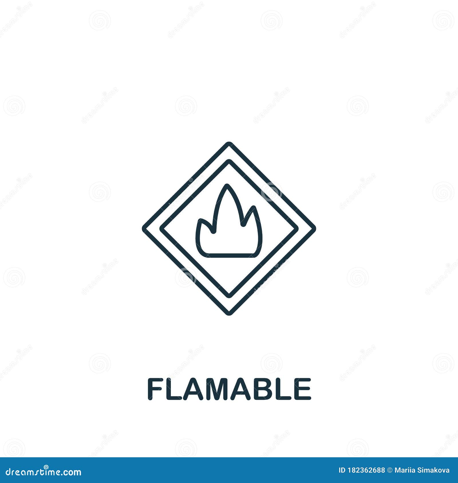 Flamable Icon from Security Collection. Simple Line Element Flamable ...