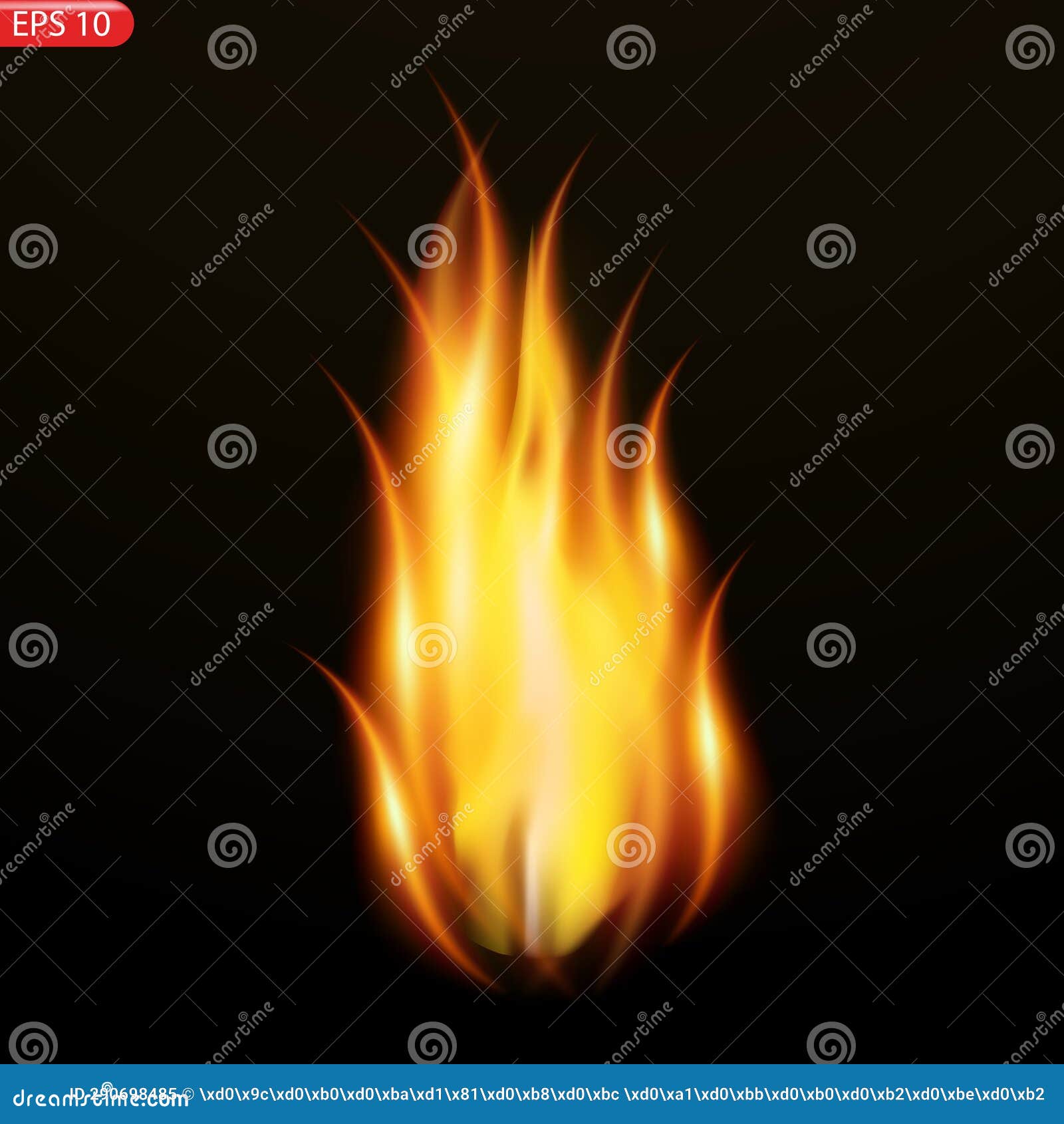 Translucent Fire Flames And Sparks On Transparent Background. For Used ...