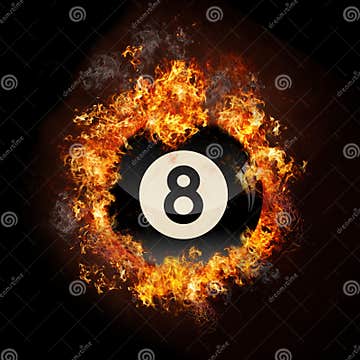 Flame 8 Ball stock image. Image of heat, leisure, competition - 22792581