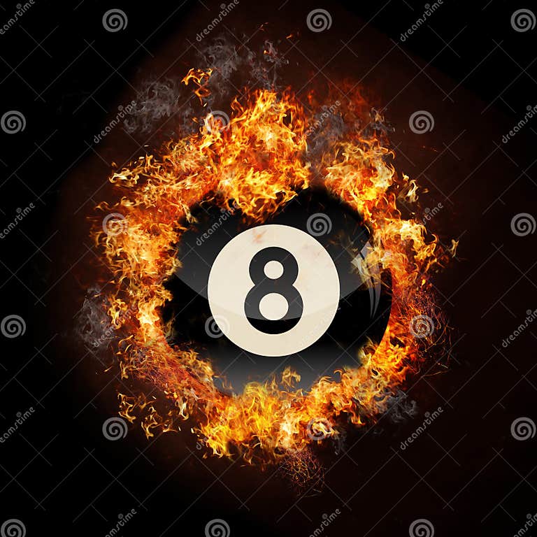 Flame 8 Ball stock image. Image of heat, leisure, competition - 22792581