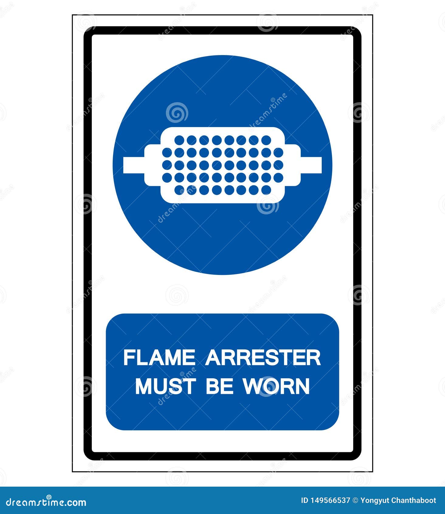 Flame Arrester Must Be Worn Symbol Sign, Vector Illustration, Isolate ...