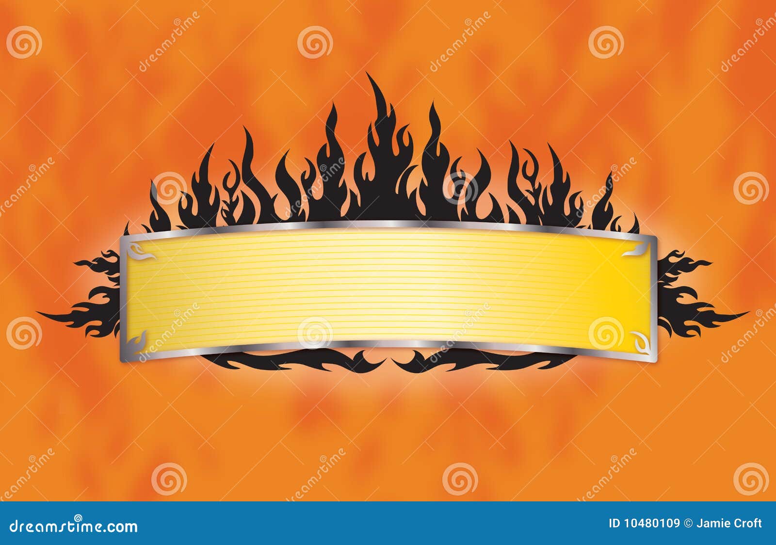 Flame Banner stock illustration. Illustration of graphic - 10480109