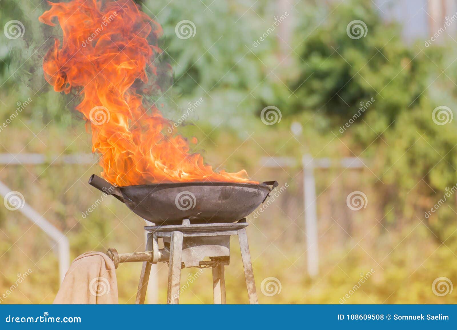 The Flame on a Big Tray,fire on Container for Fire Training Even Stock ...
