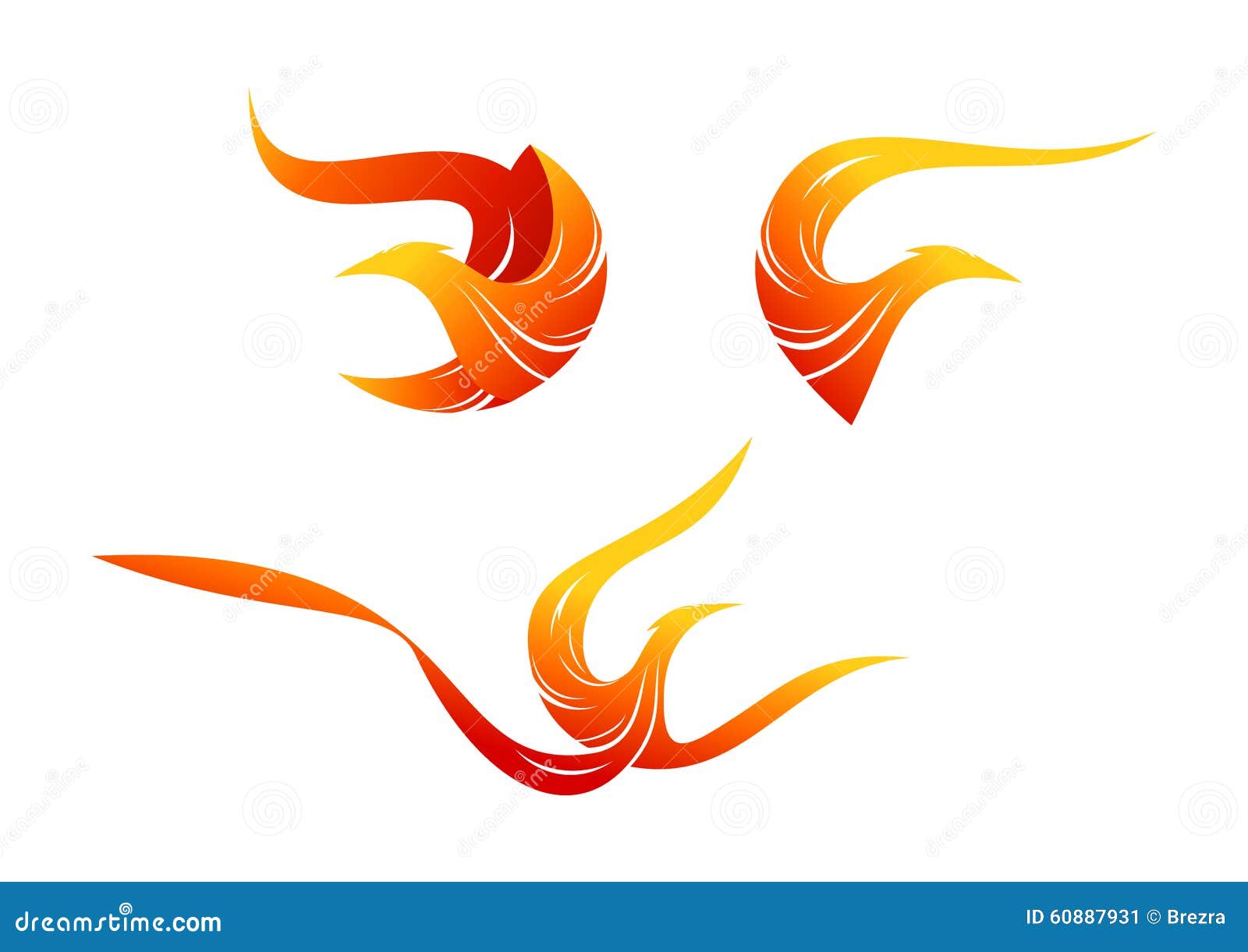 Flame Bird Logo, Phoenix Symbol Design Stock Vector - Illustration of ...