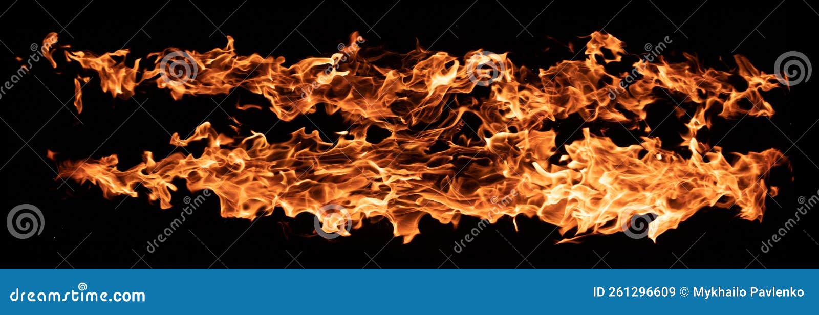 Flame on a Black Background. Abstract Natural Background or Texture ...