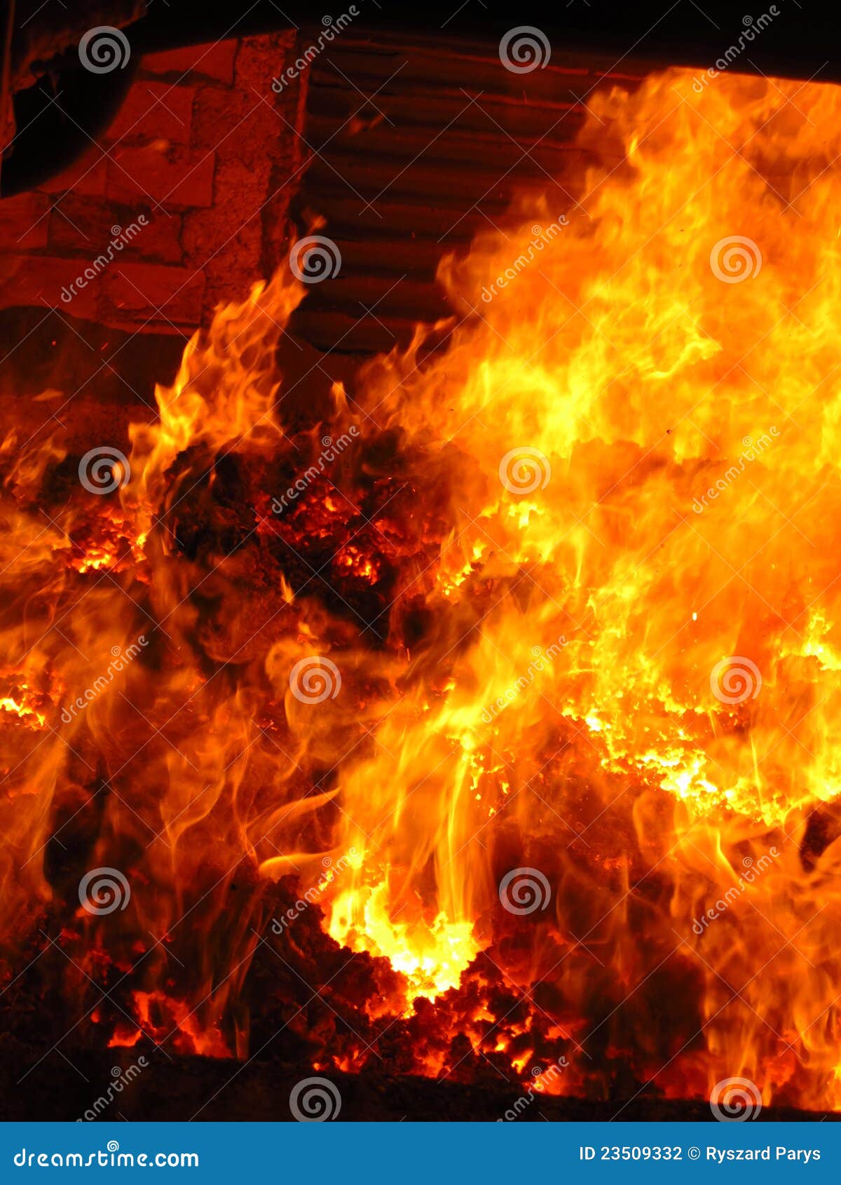 Flame in the Boiler Furnace Grate Stock Photo - Image of fire, heating ...