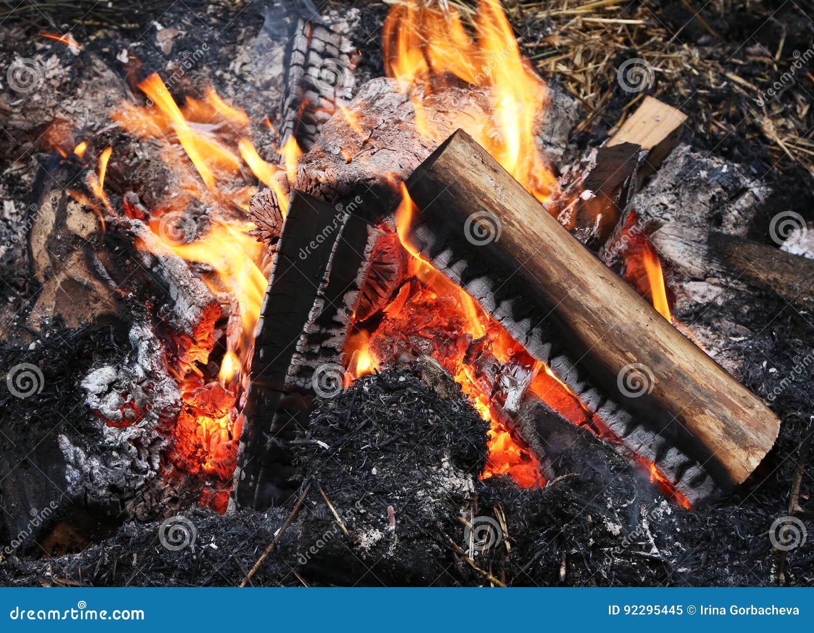 Flame of a Bonfire, Kindled in the Open Air Stock Image - Image of fuel ...