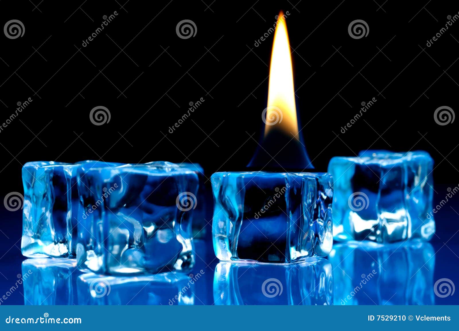 Flame Burning on Blue Ice Cubes Stock Photo - Image of blue, figid: 7529210