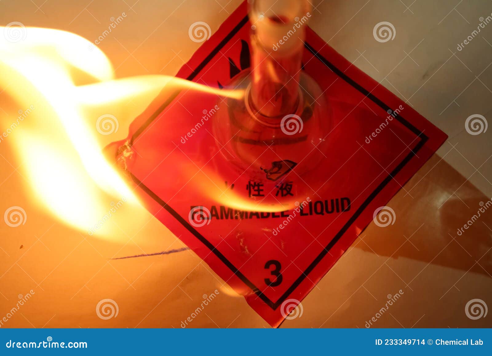 Flame is Burning Flammable Liquid Symbol Stock Photo - Image of ...