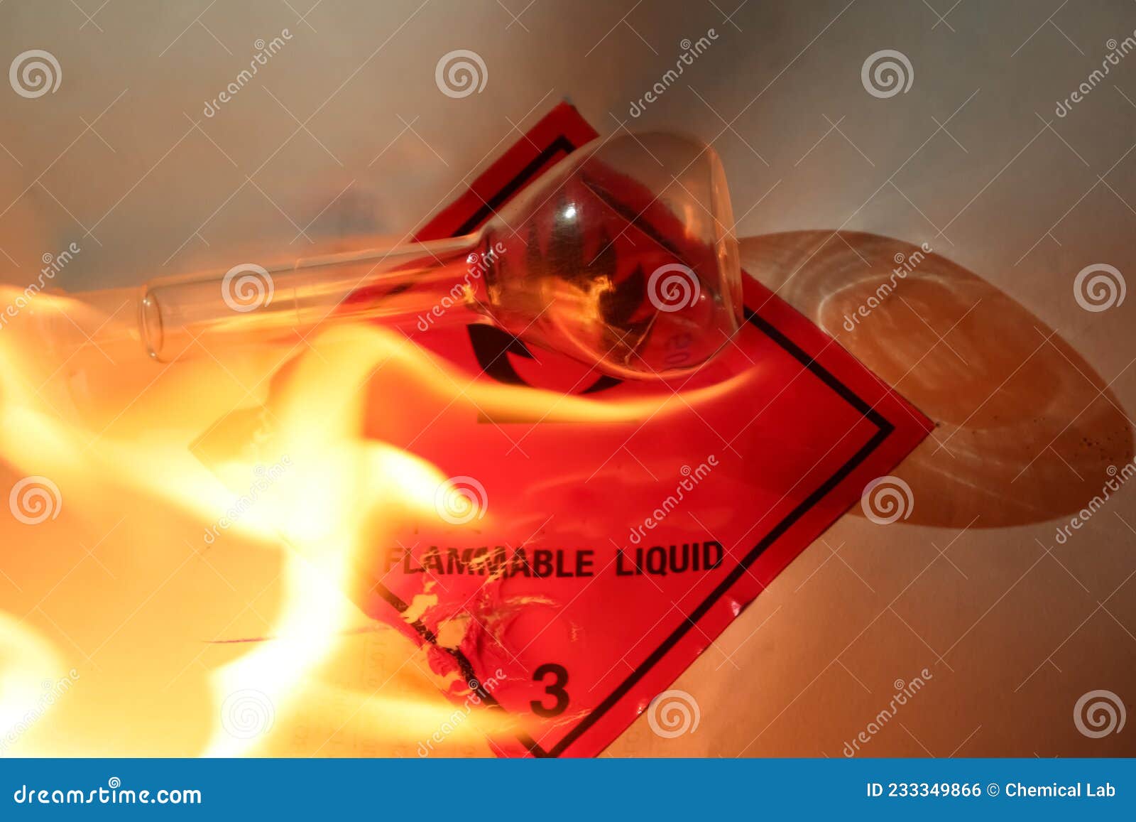 Flame is Burning Flammable Liquid Symbol Stock Photo - Image of ...
