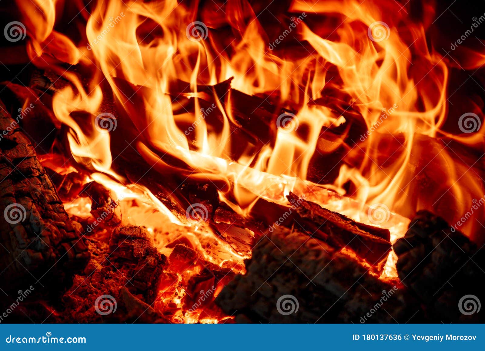 Flame of Burning Logs in the Fireplace Stock Photo - Image of fuel ...