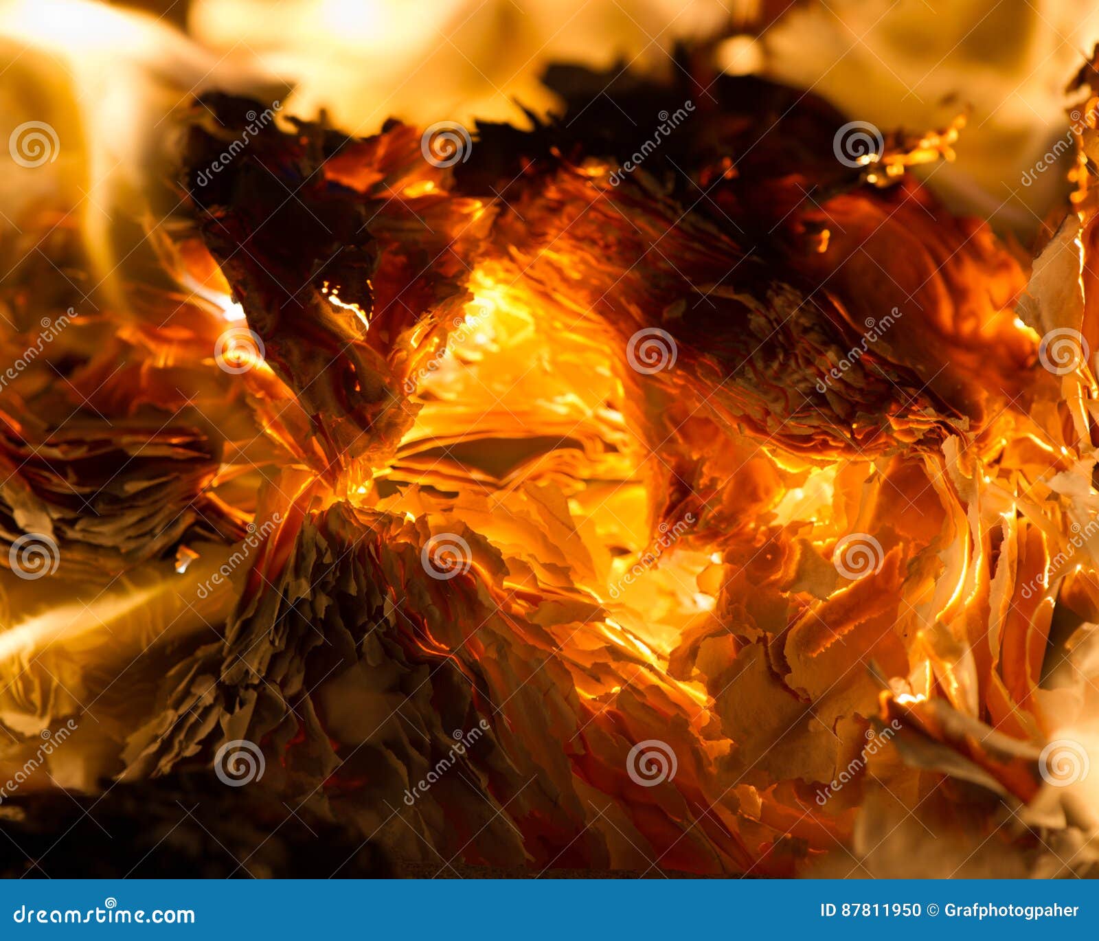 Flame when Burning the Paper Stock Photo - Image of blank, edge: 87811950