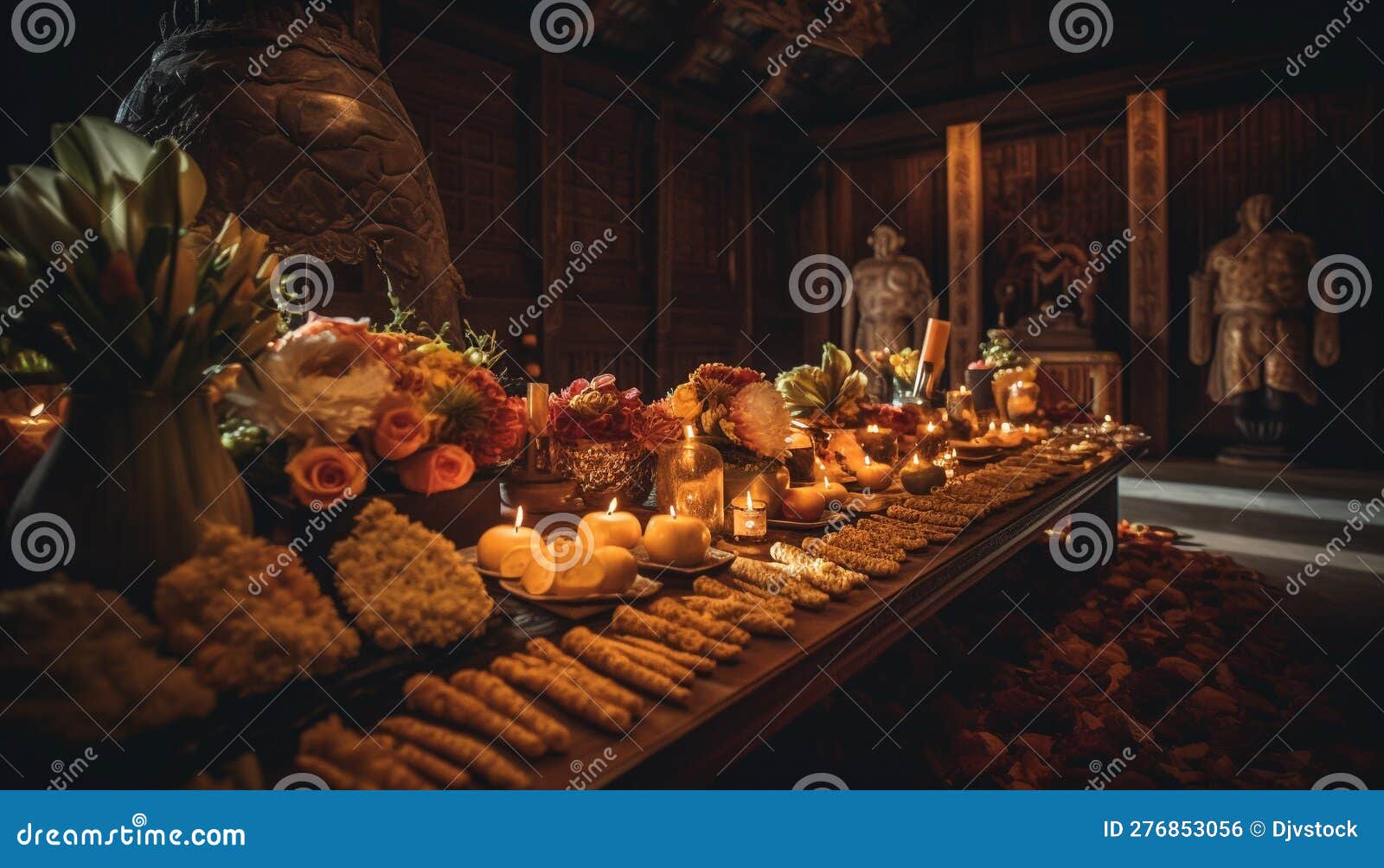 Flame Burns Bright on Altar, Religious Offering Generated by AI Stock ...