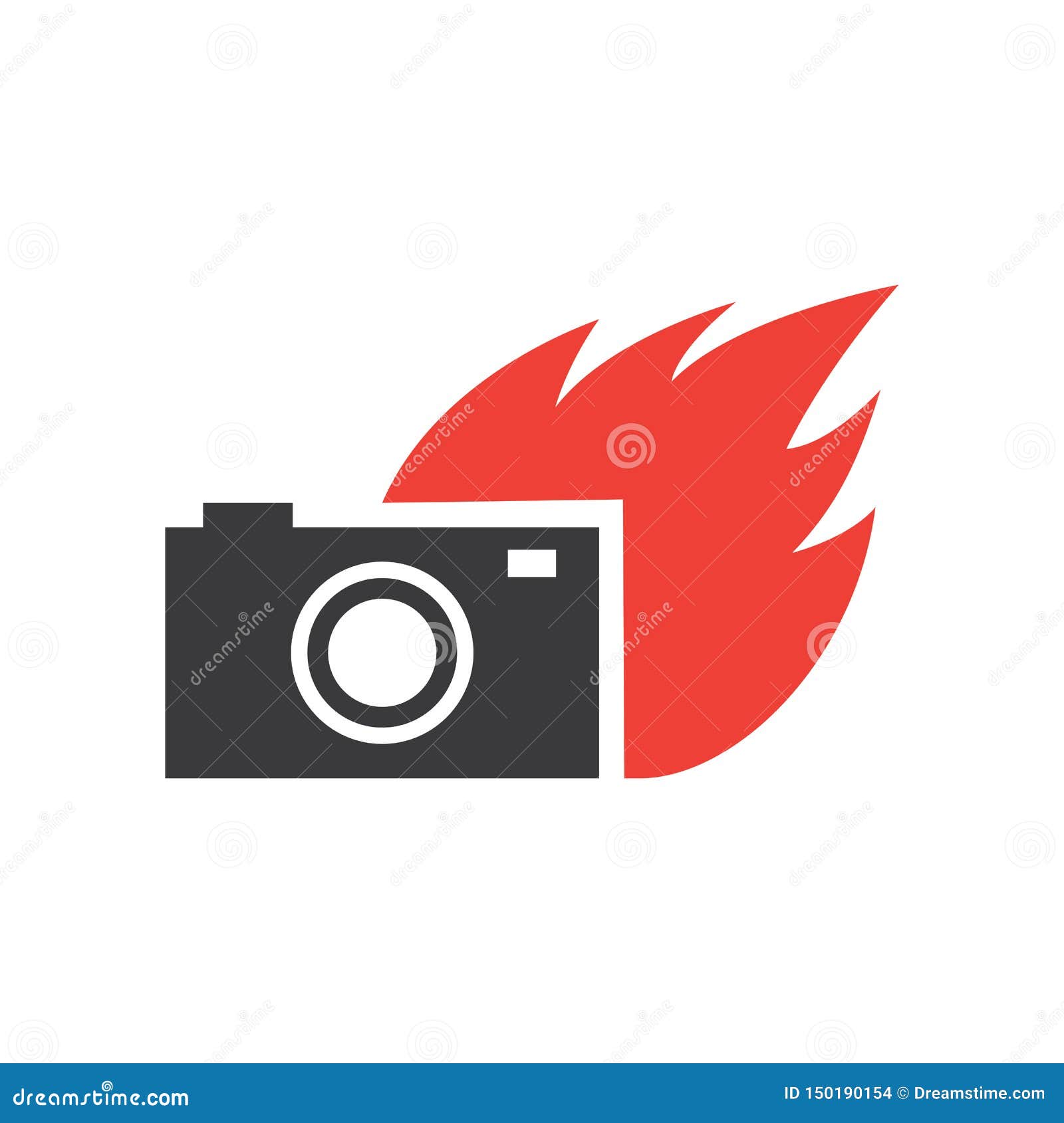 Flame Camera Logo vector stock vector. Illustration of light - 150190154